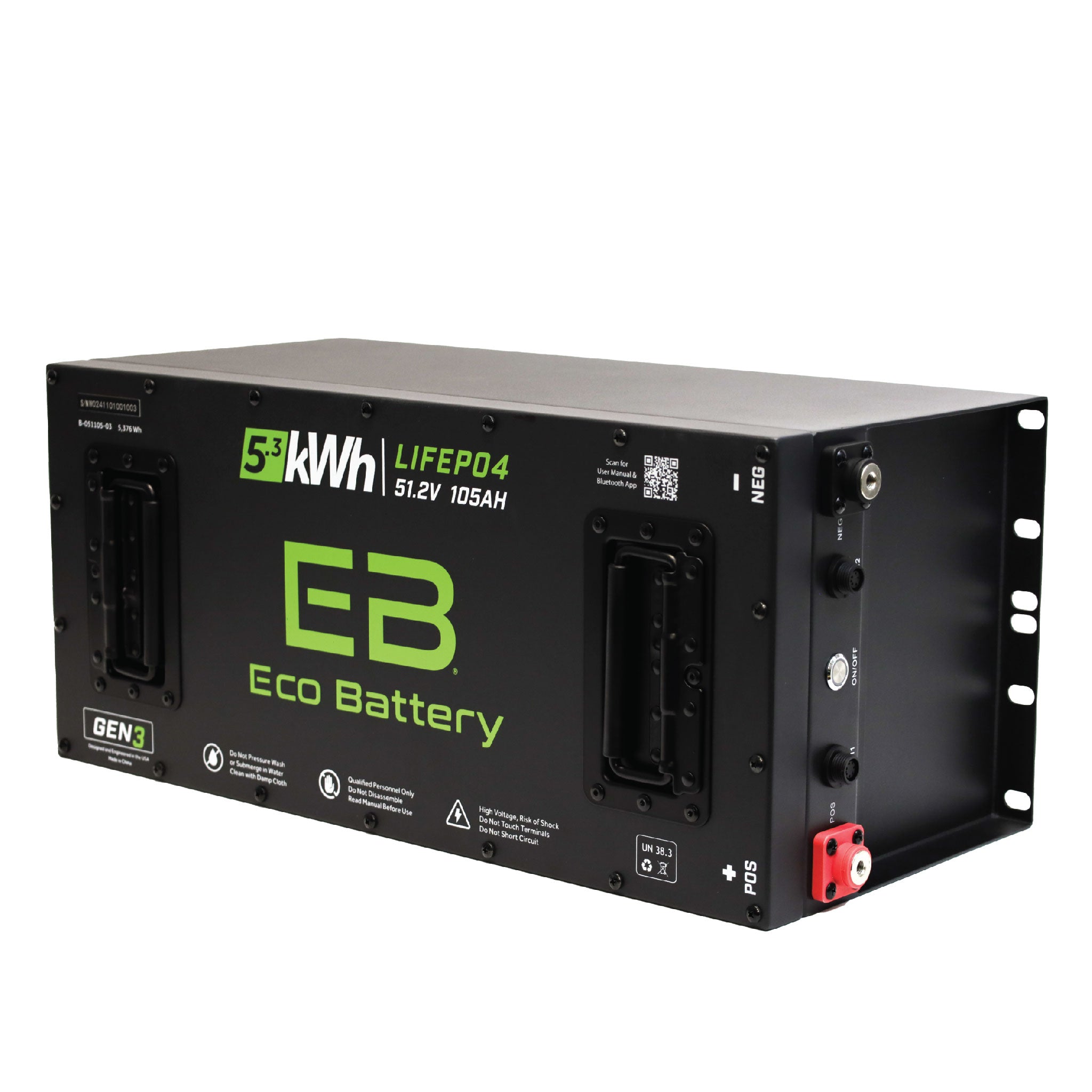51V 105Ah Skinny LiFePO4 Golf Cart Battery | Eco Battery
