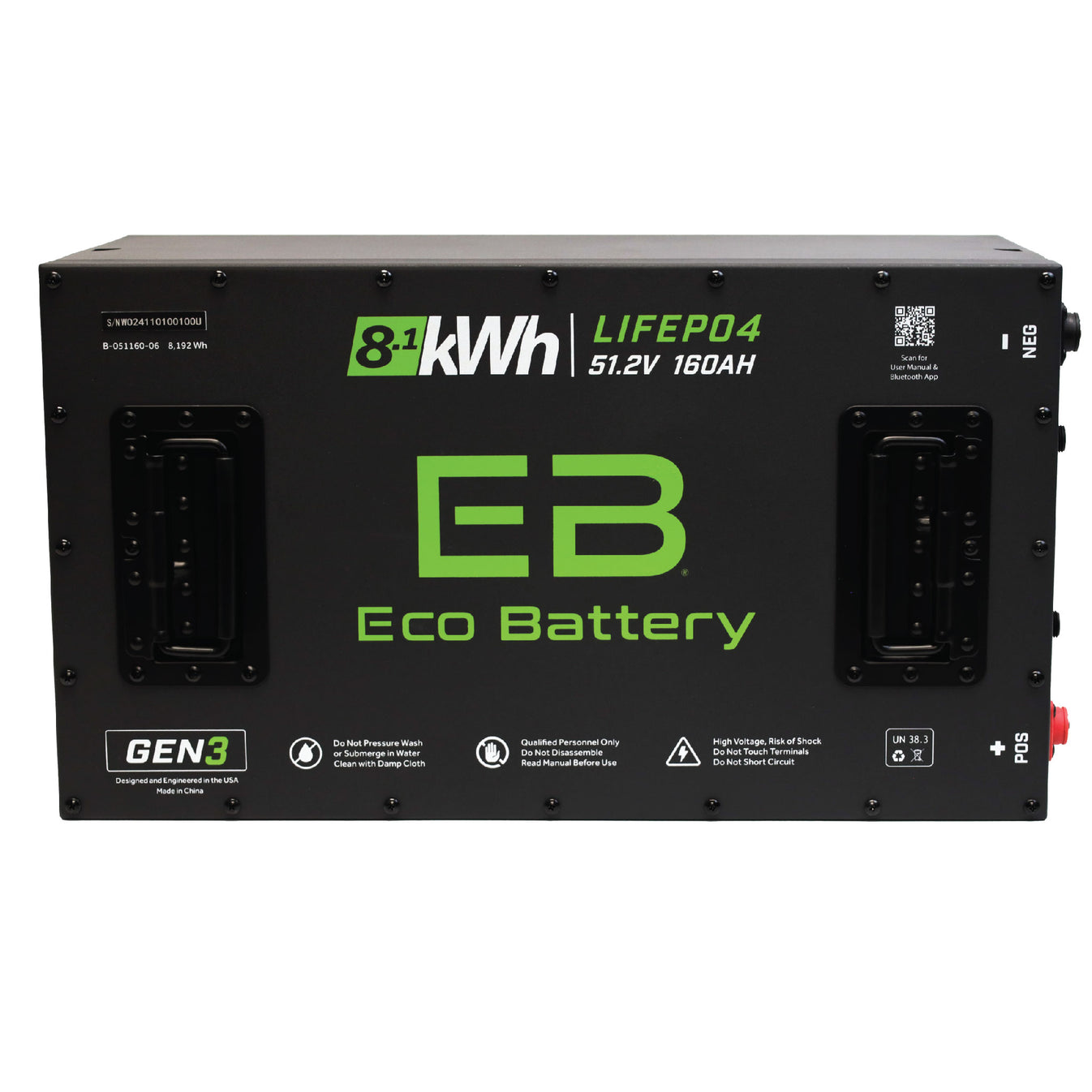 51V 160AH LiFePO4 Golf Cart Battery | Lithium Battery | Eco Battery