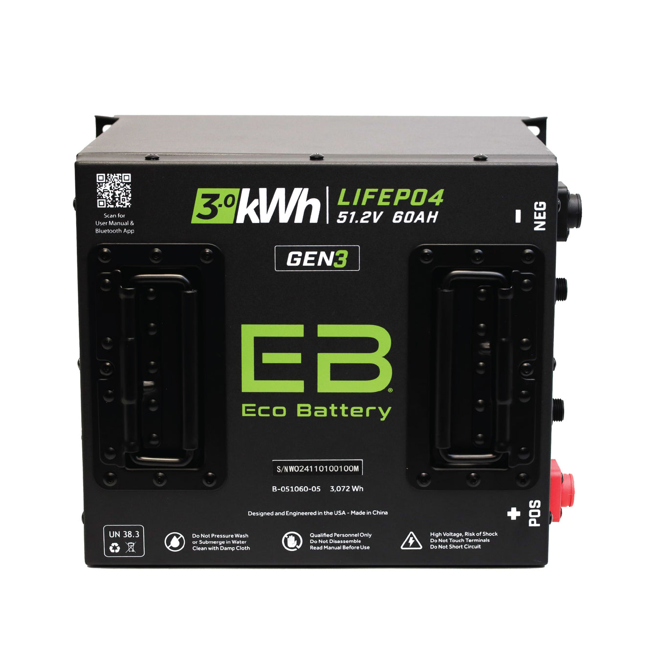 51V 60Ah Cube LiFePO4 Golf Cart Battery | Lithium Battery | Eco Battery