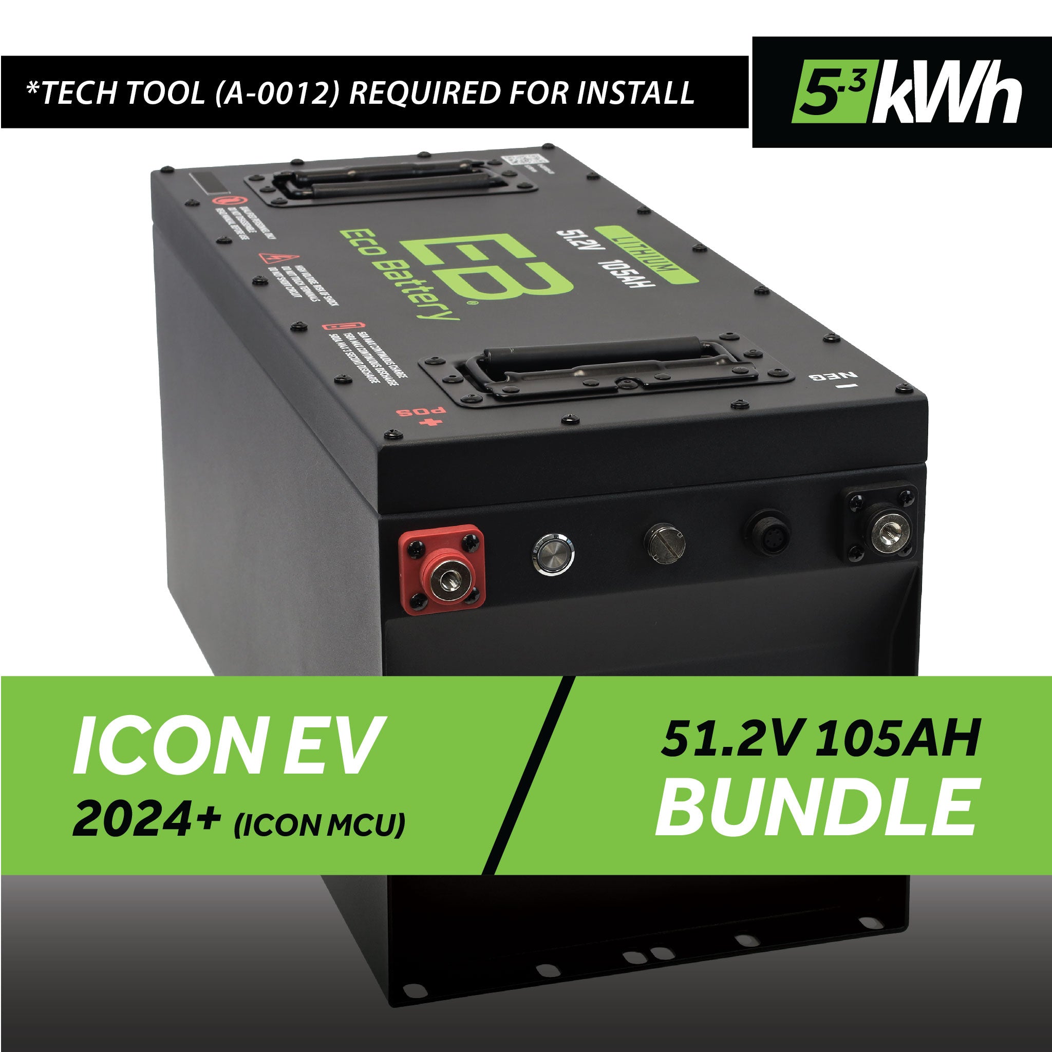 51V 105AH Skinny Battery Bundle / ICON EV / 2024+ (ICON MCU) – Eco Battery