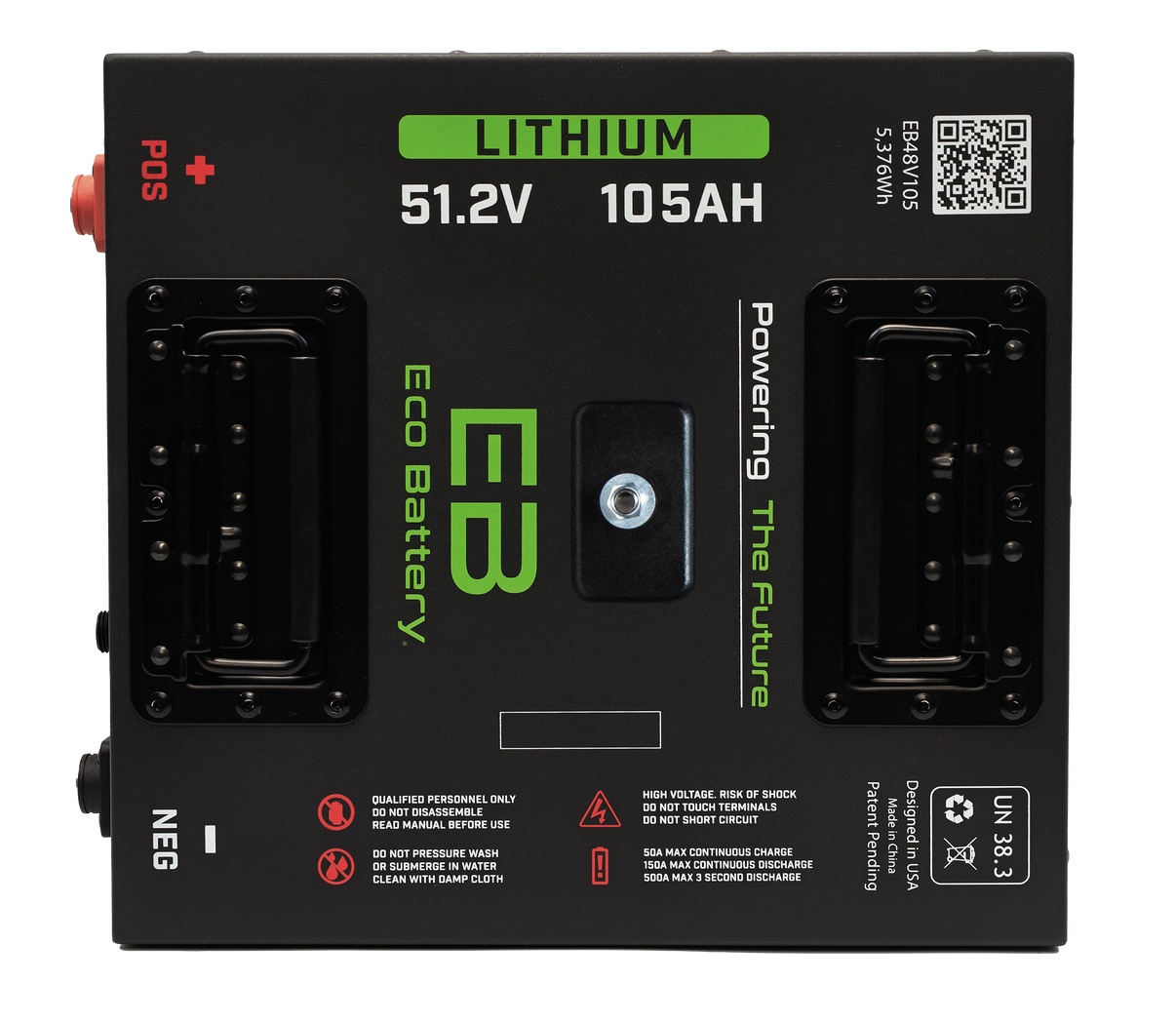 51V 105AH Thru-Hole LiFePO4 Golf Cart Battery | Eco Battery